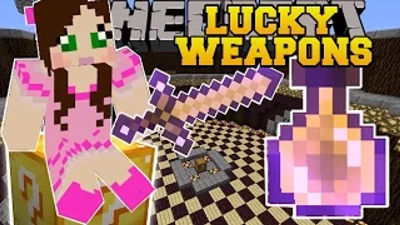 PAT AND JEN PopularMMOs Minecraft: LUCKY WEAPONS! Lucky Block Mod ...
