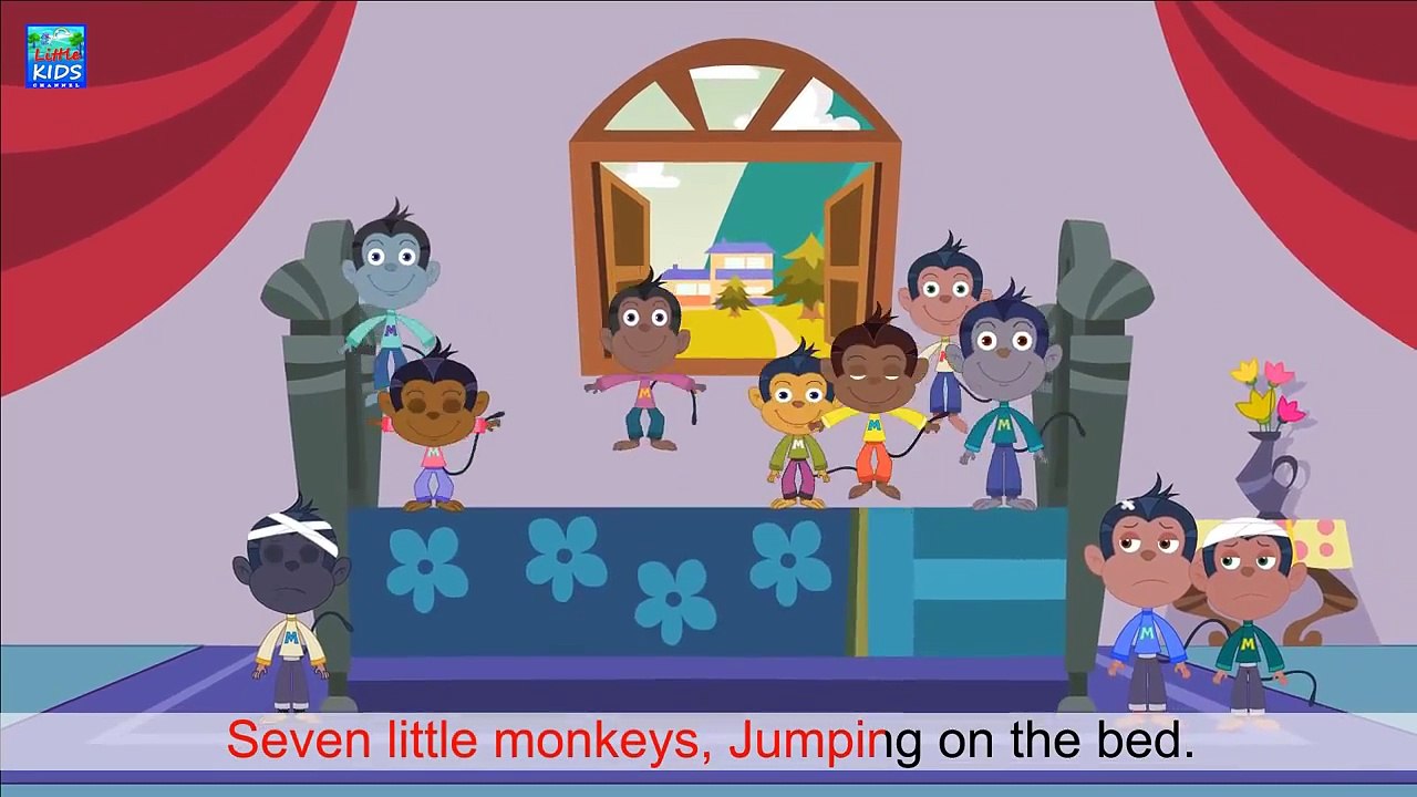10(Ten) Little Monkeys Jumping On The Bed | Children Nursery Rhyme ...