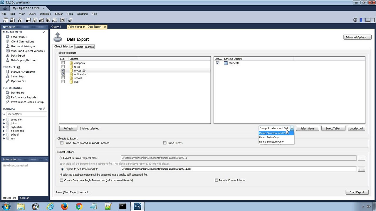 MySQL Workbench Database Export and Import - video Dailymotion