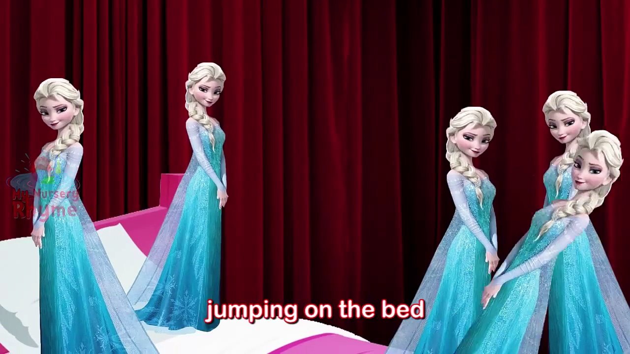 Frozen - Five Little Elsa Jumping on The Bed Nursery Rhyme for children ...