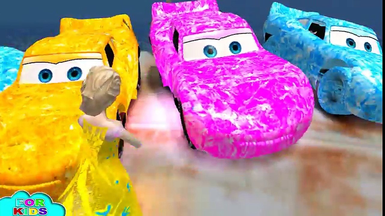 Frozen Elsa COLORS & Disney Pixar Cars Lightning McQueen EPIC PARTY Fun ...