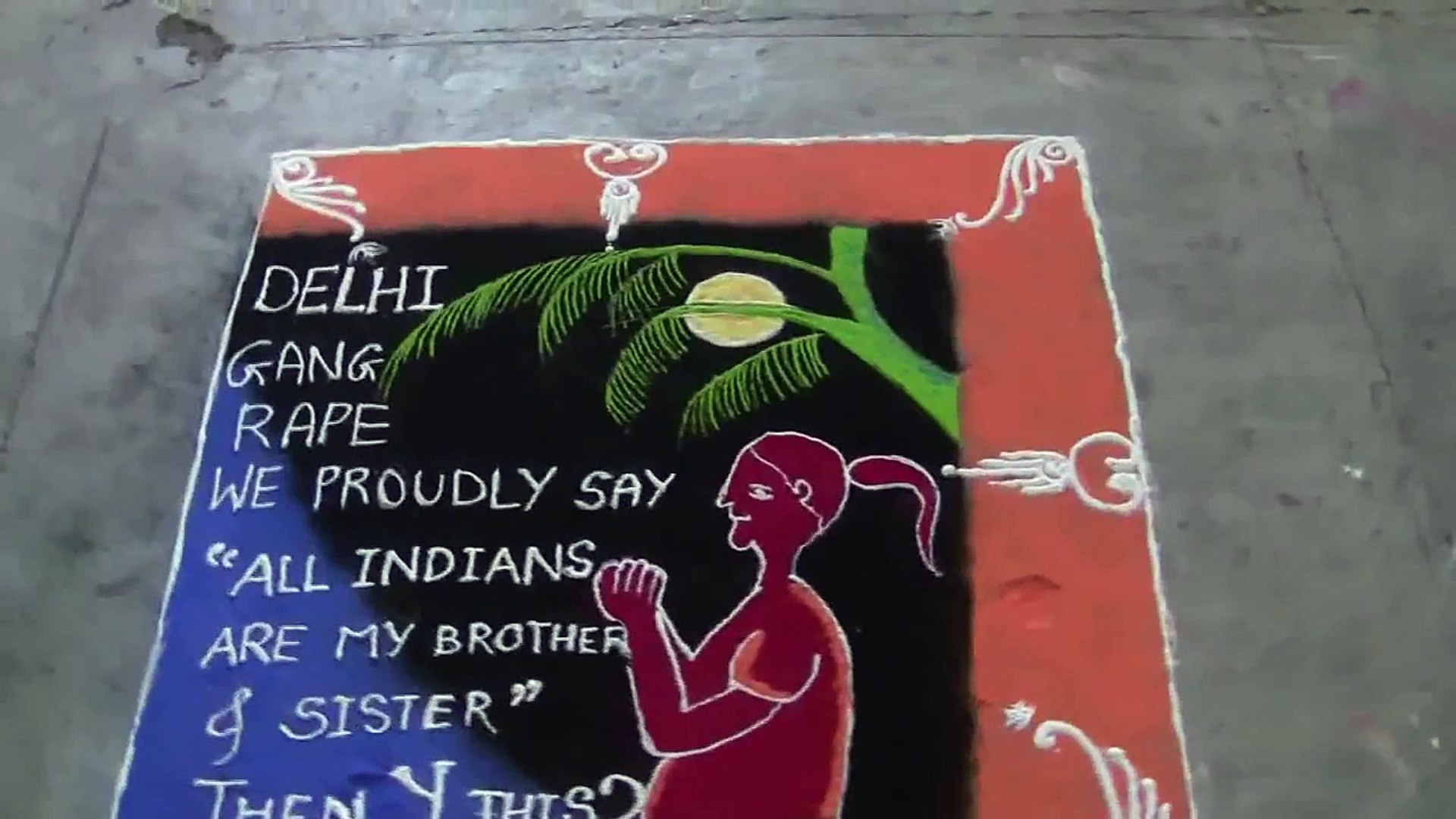 Save Girl Child Rangoli