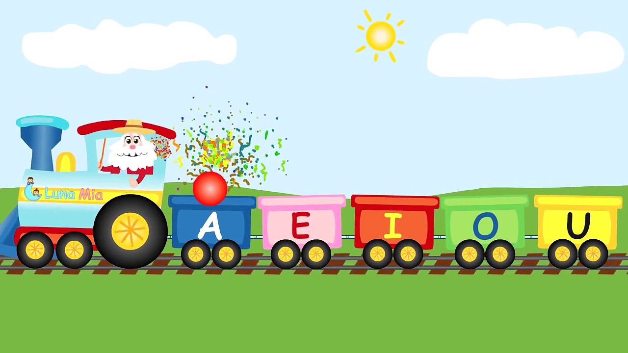 EL TREN DE LAS VOCALES Canción infantil a e i o u Peppa Video nursery ...