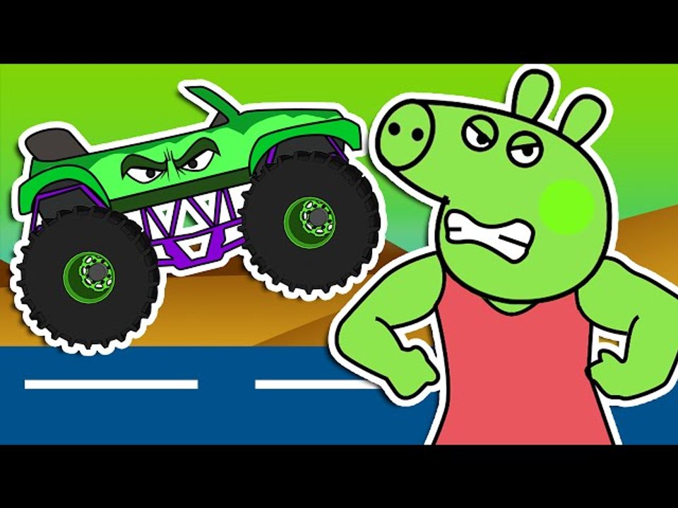 Peppa Pig Hulk - Monster Trucks Crashes - Kid TV - video Dailymotion