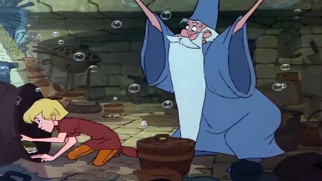 The Sword in The Stone + Merlin enchants the dishes Higitus Figitus ...