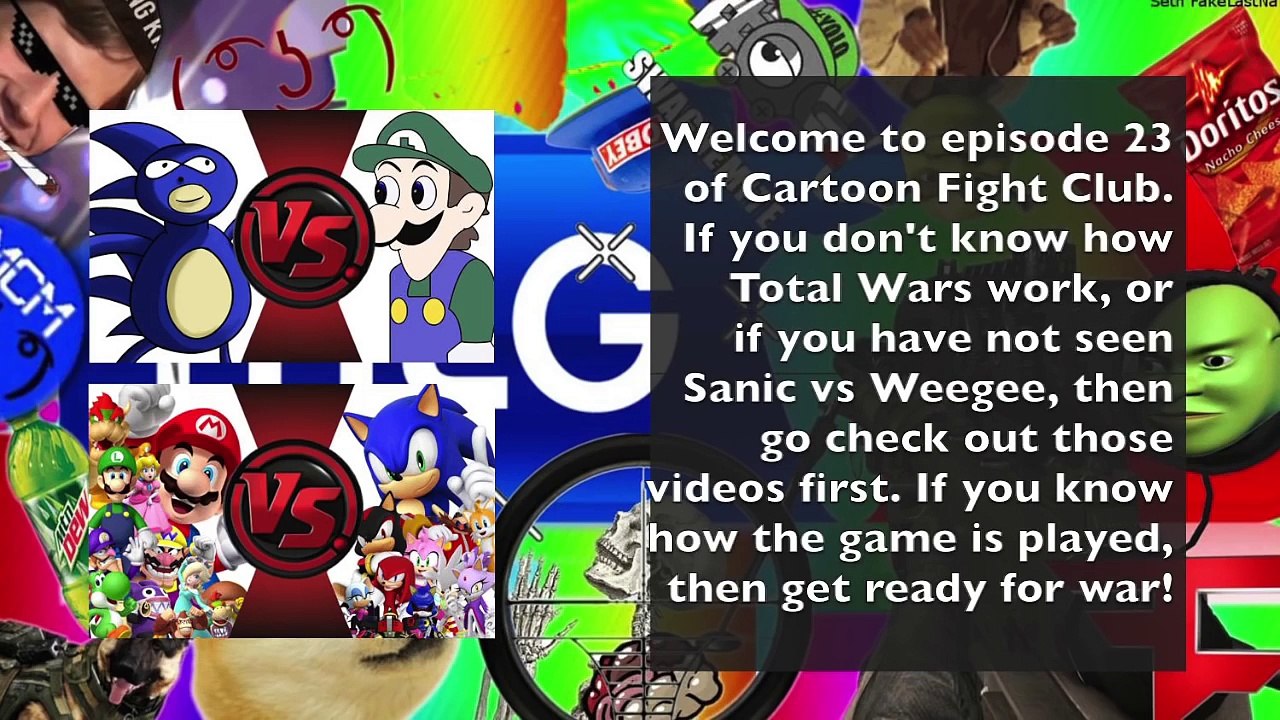 MLG vs YOUTUBE POOP! TOTAL WAR! (Sanic vs Weegee 2) Cartoon Fight Club ...