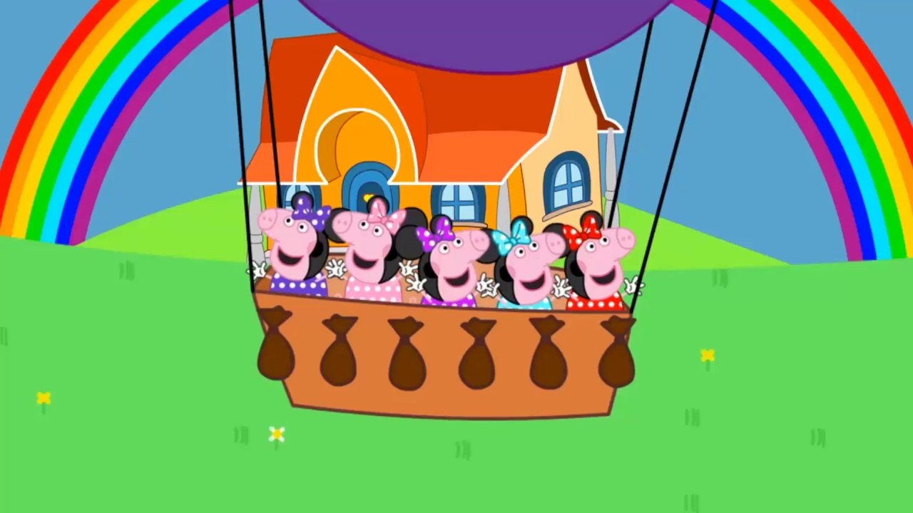 Five Little Peppa Minnie Mouse Jumping on the Bed Nursery Rhymes Lyrics ...
