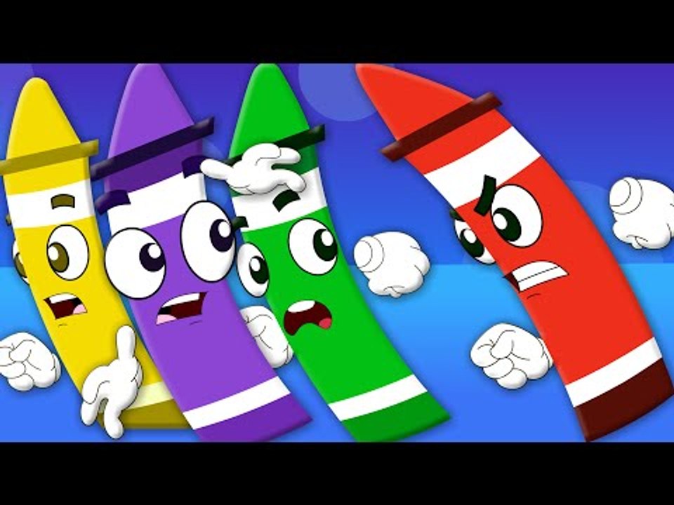 Five Little Crayons | Nursery Rhymes For Kids | Learn Colors | Songs ...