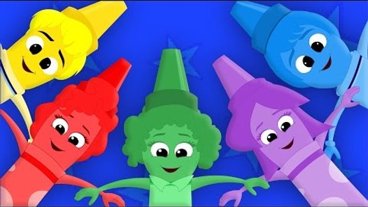 five little crayons jumping on the bed | crayons colors song | learn ...