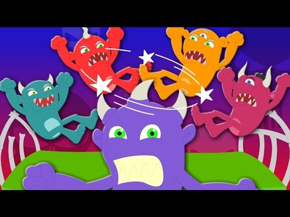 five little monsters | nursery rhymes | kids songs | children rhyme ...