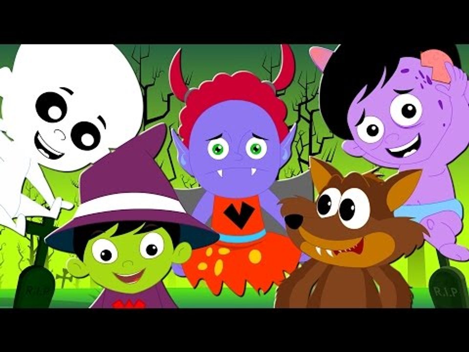 Five Little Monsters | Halloween Nursery Rhymes And Kids Songs | Kids ...