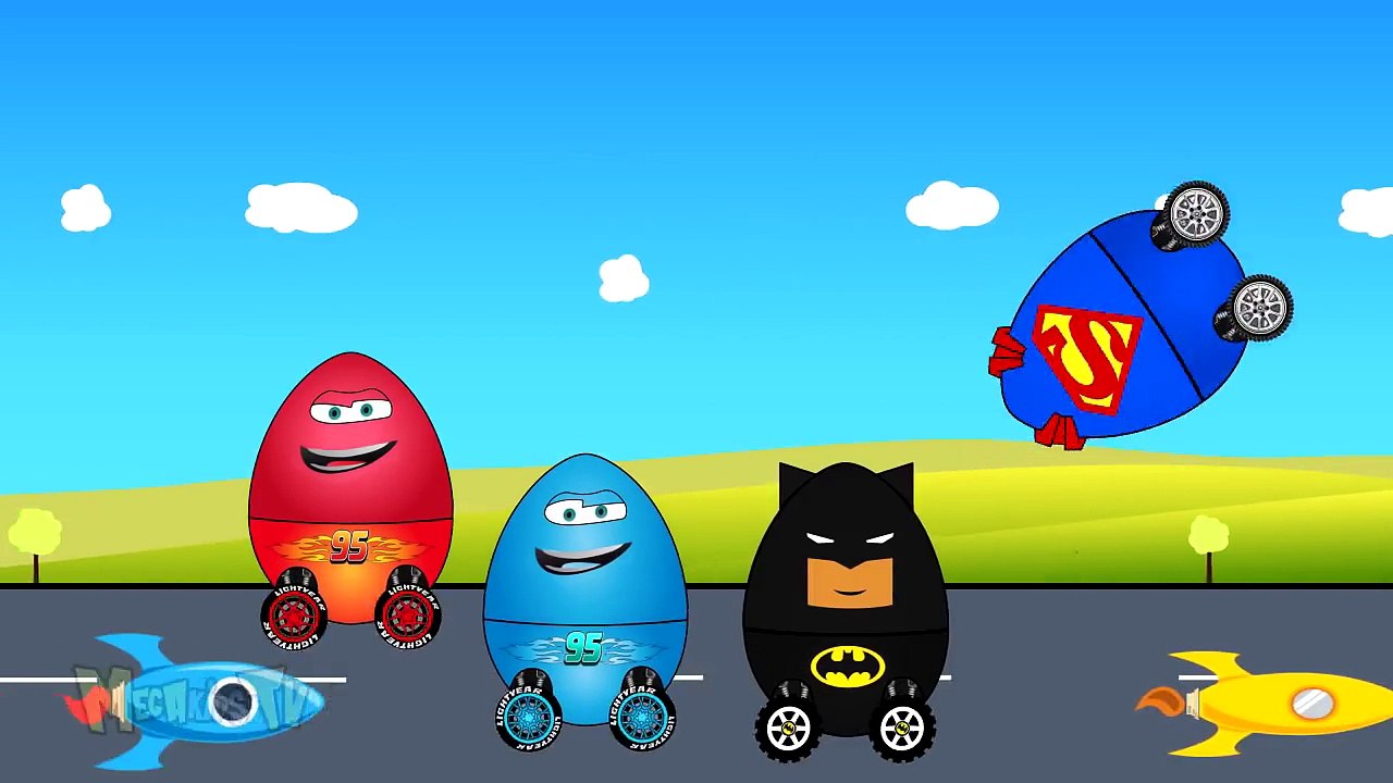 Kids Surprise Eggs - Lightning mcqueen Batman Superman Toy Surprise Egg ...