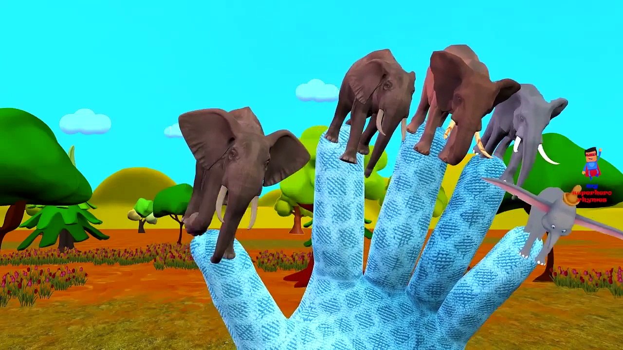 Finger Family Nursery Rhymes Elephant Cartoon | Animals Finger Family ...