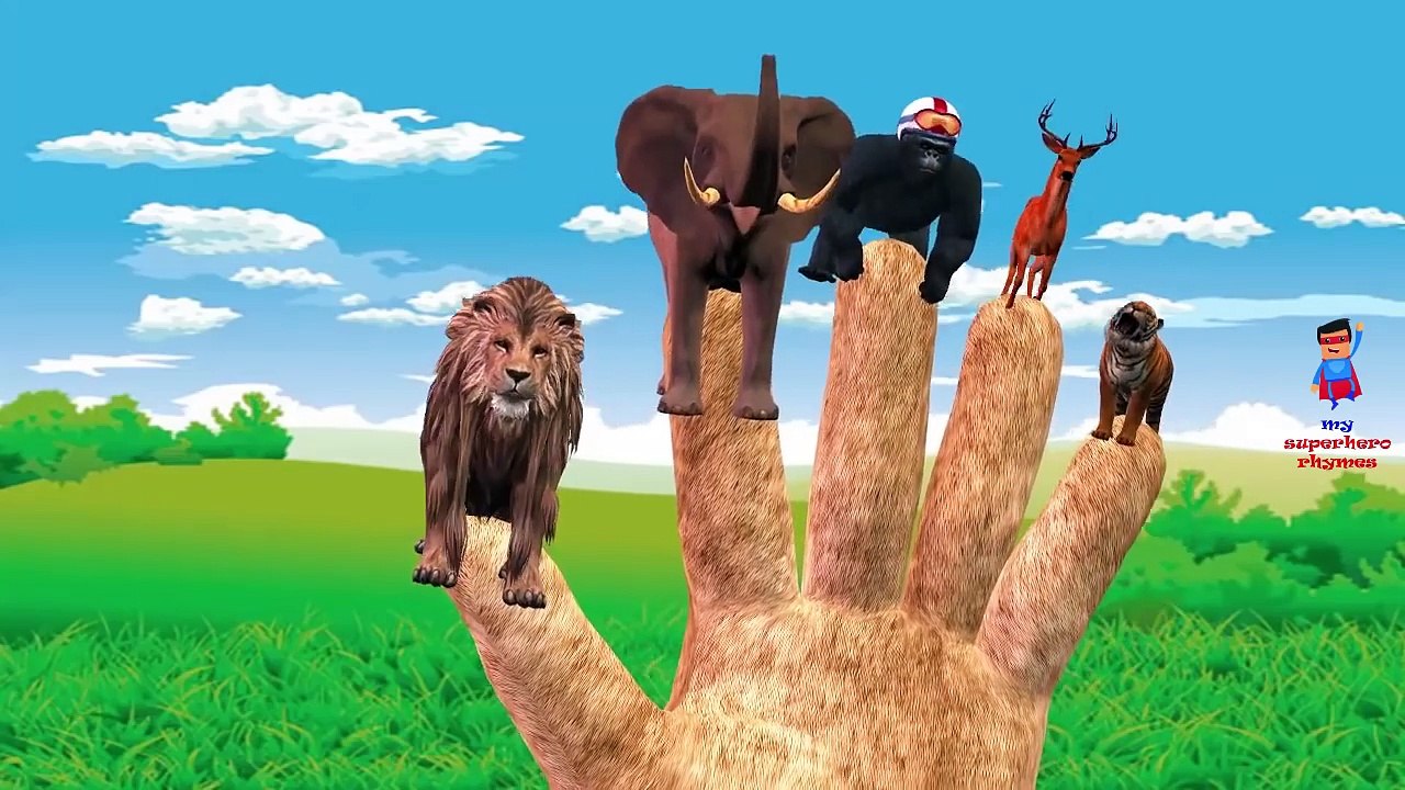 Finger Family Animals Nursery Rhymes for Children | 3D Animals ...