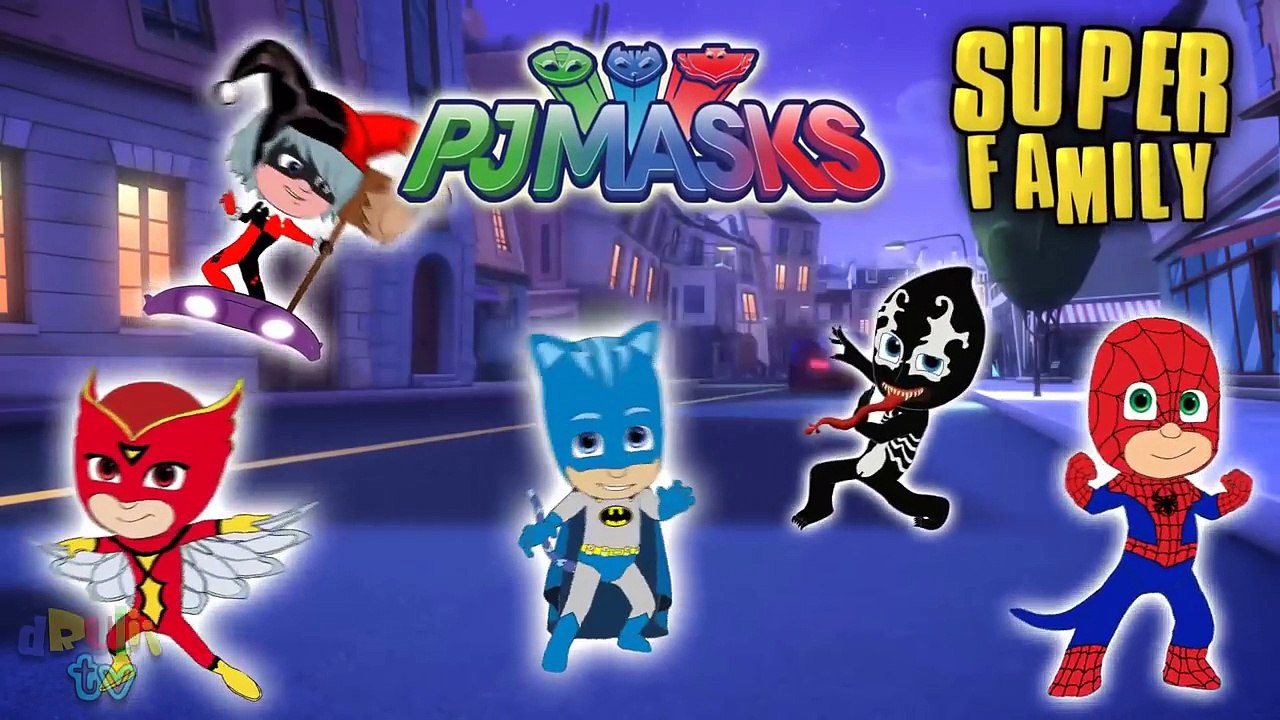 Spiderman vs Venom vs Batman | PJ Masks Finger Family Egg Surprise ...