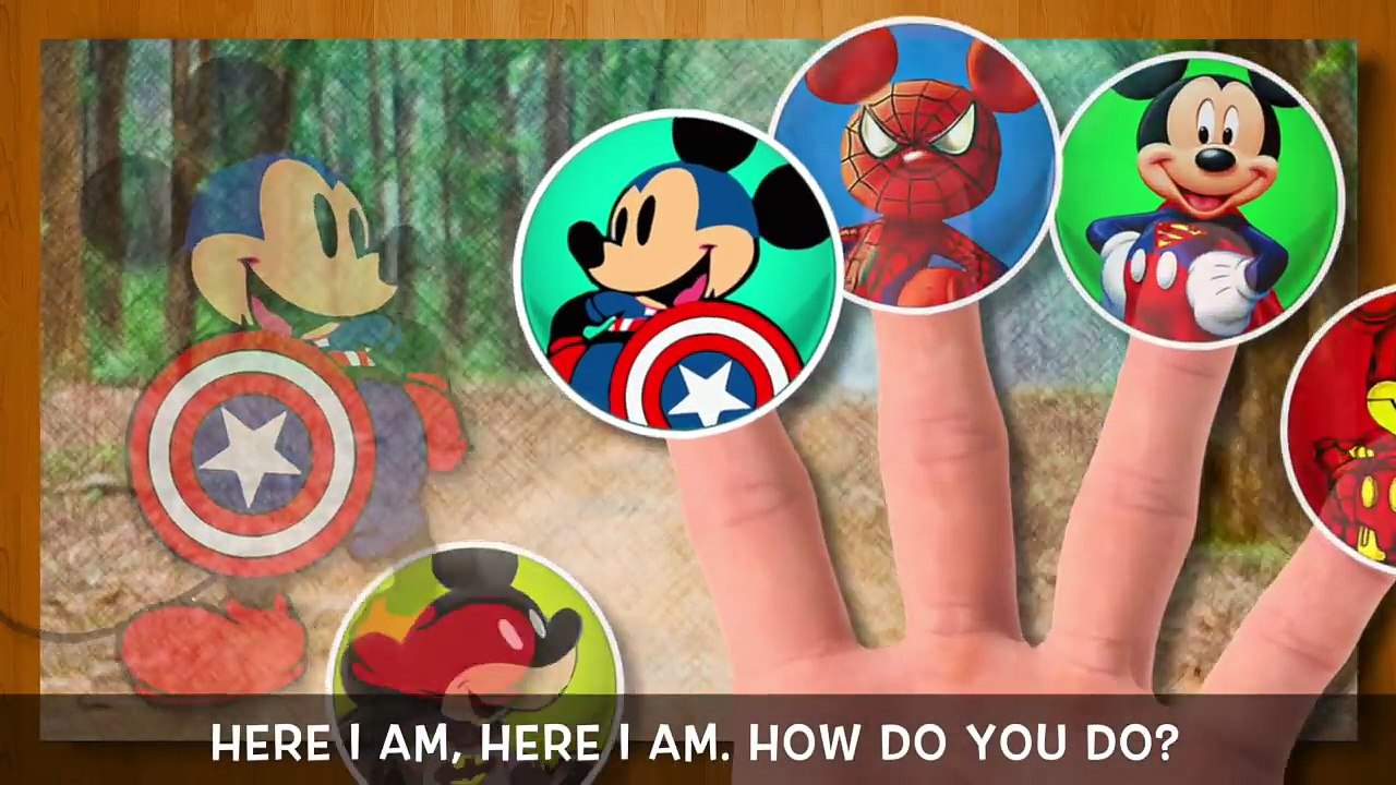 Batman Mickey Mouse and Friends Drawing Daddy Finger Family Song ...