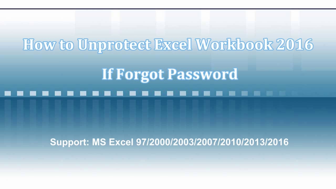 How to Unprotect Excel Workbook 2016 If Forgot Password - video Dailymotion
