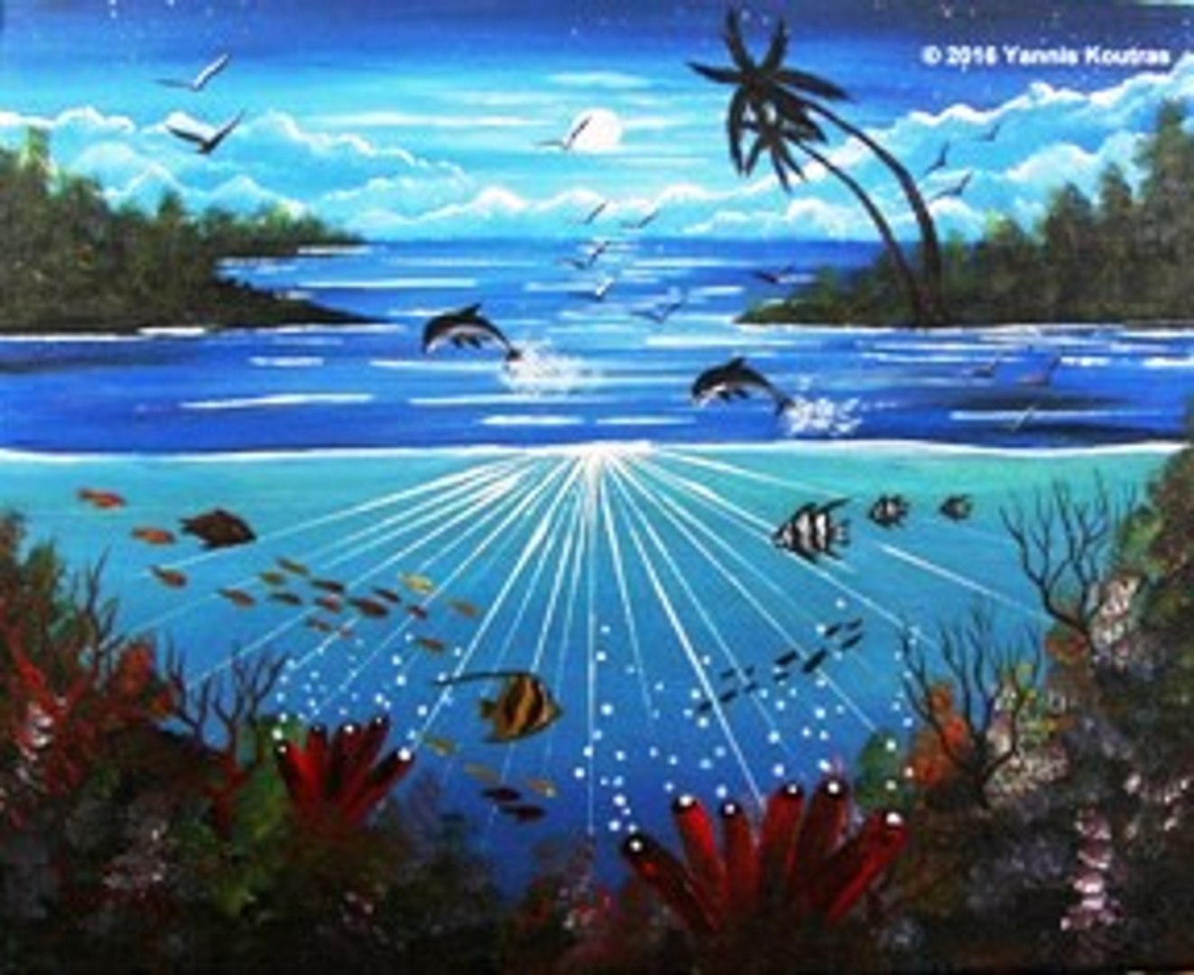 Ocean Coral Reef Acrylic Painting Tutorial Live Beginner How To Make