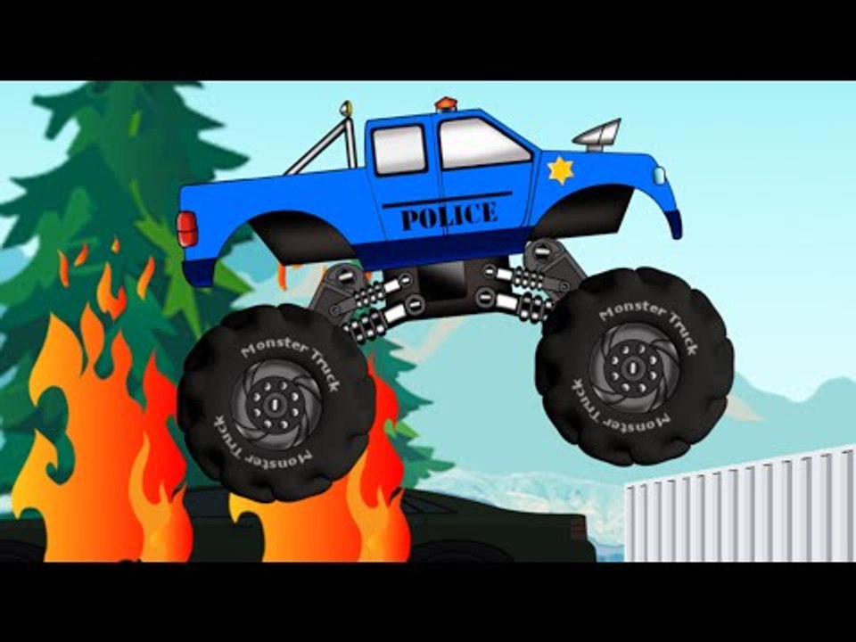 Monster Trucks | Police Monster Truck | Police Monster Truck Stunts ...