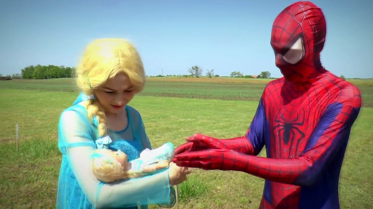 Baby Poop vs Minnie Mouse! w/ Frozen Elsa, Joker & Spiderman In Real ...