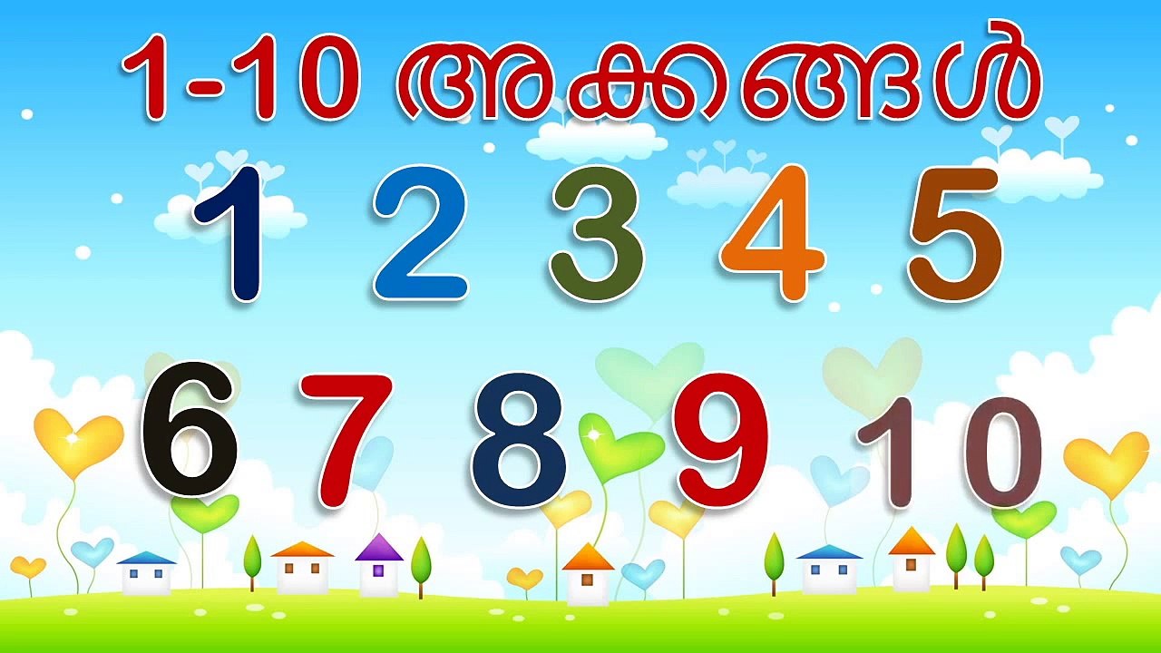 Malayalam Numbers 1 to 20 with Audio for Kids -Come Learn Malayalam ...