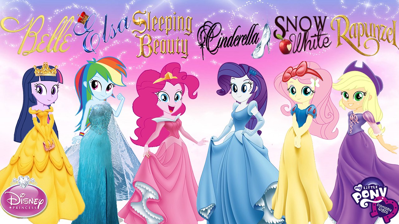 MY LITTLE PONY Transforms Into DISNEY PRINCESS Fluttershy Rarity ...