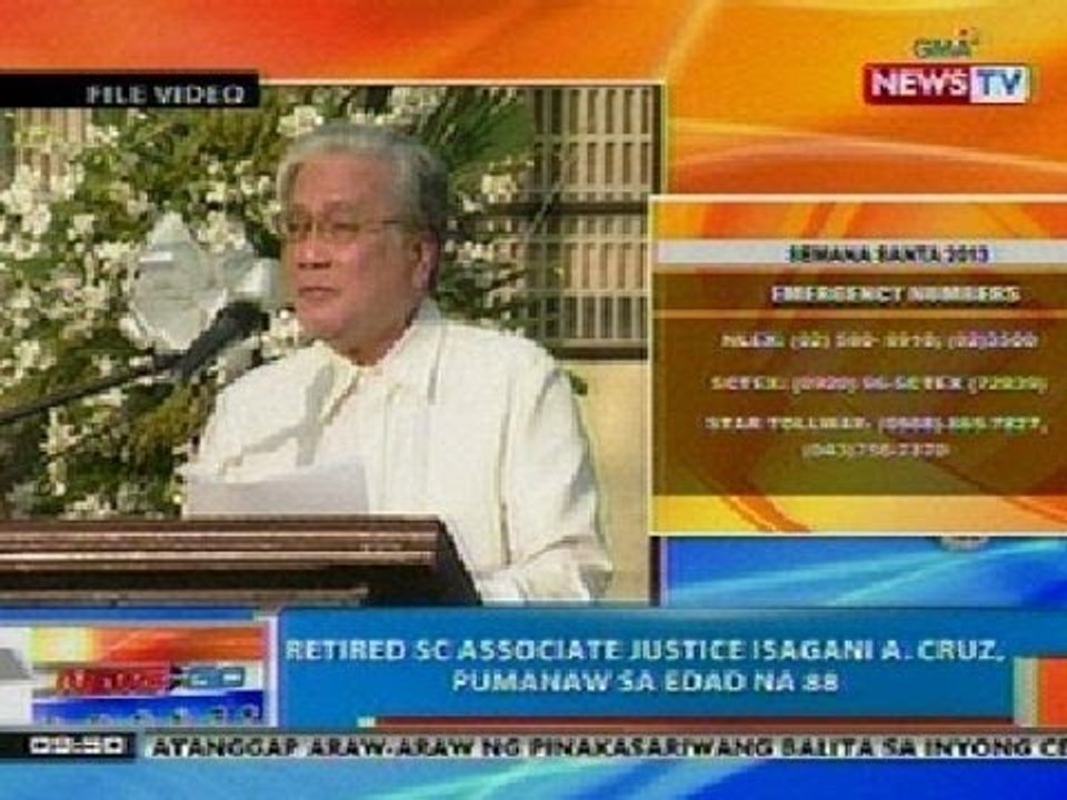 NTG: Retired SC Associate Justice Isagani A. Cruz, pumanaw sa edad na ...