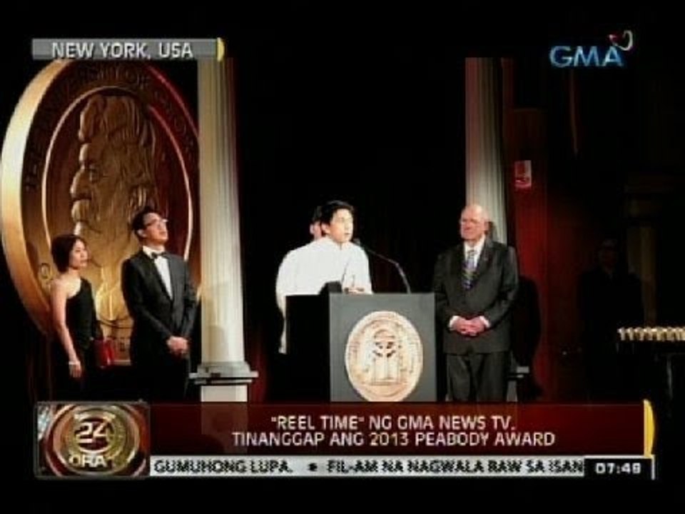 24 Oras: "Reel Time" ng GMA NEWS TV, tinanggap ang 2013 Peabody Award ...