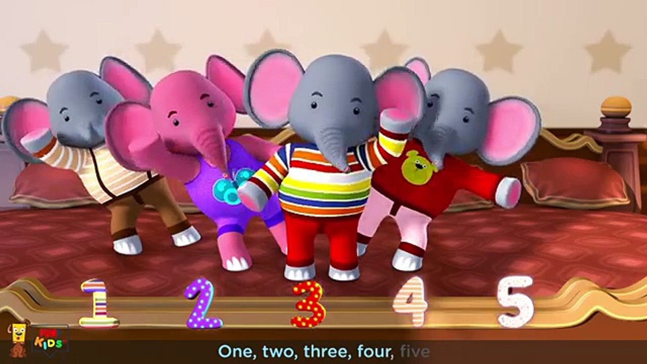 Five little elephants | monkeys jumping on the bed | kindergarten ...