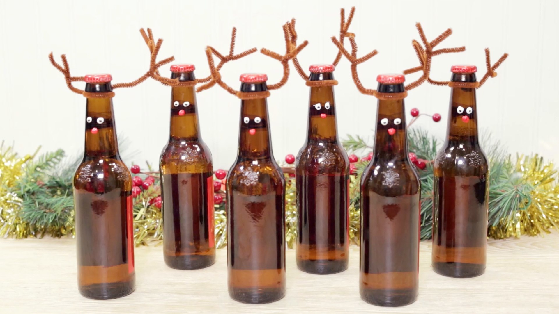 Reindeer Beer Bottles Made To Look Like Homemade Christmas Gift Ideas