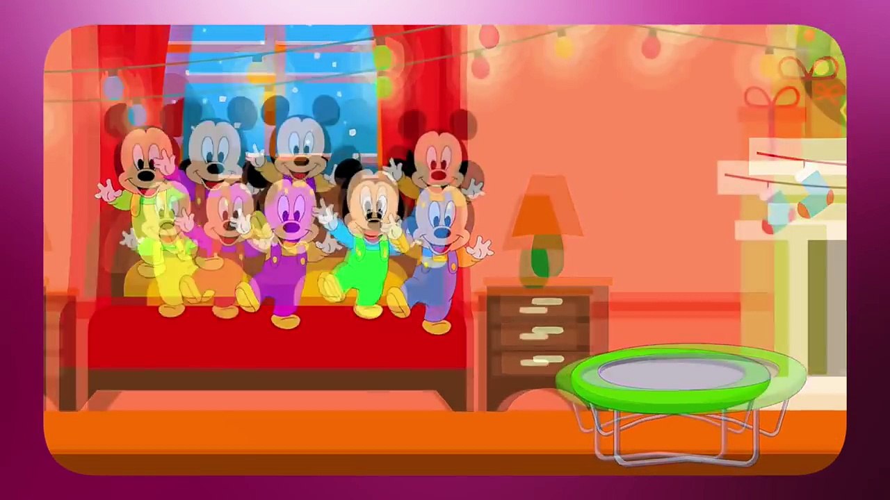 Five Little Mickey Mouse and Friends Jumping on the Bed Songs! - video ...