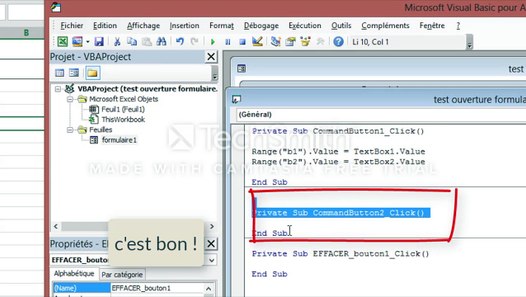 EXCEL CREATION D'UN bouton effacer (VBA) - Vidéo Dailymotion