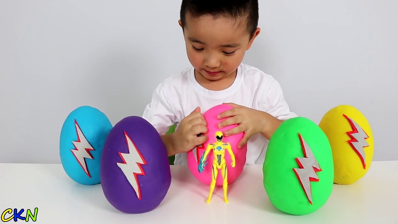 Power Rangers Movie 2017 Play-Doh Surprise Eggs Opening Fun With Ckn ...