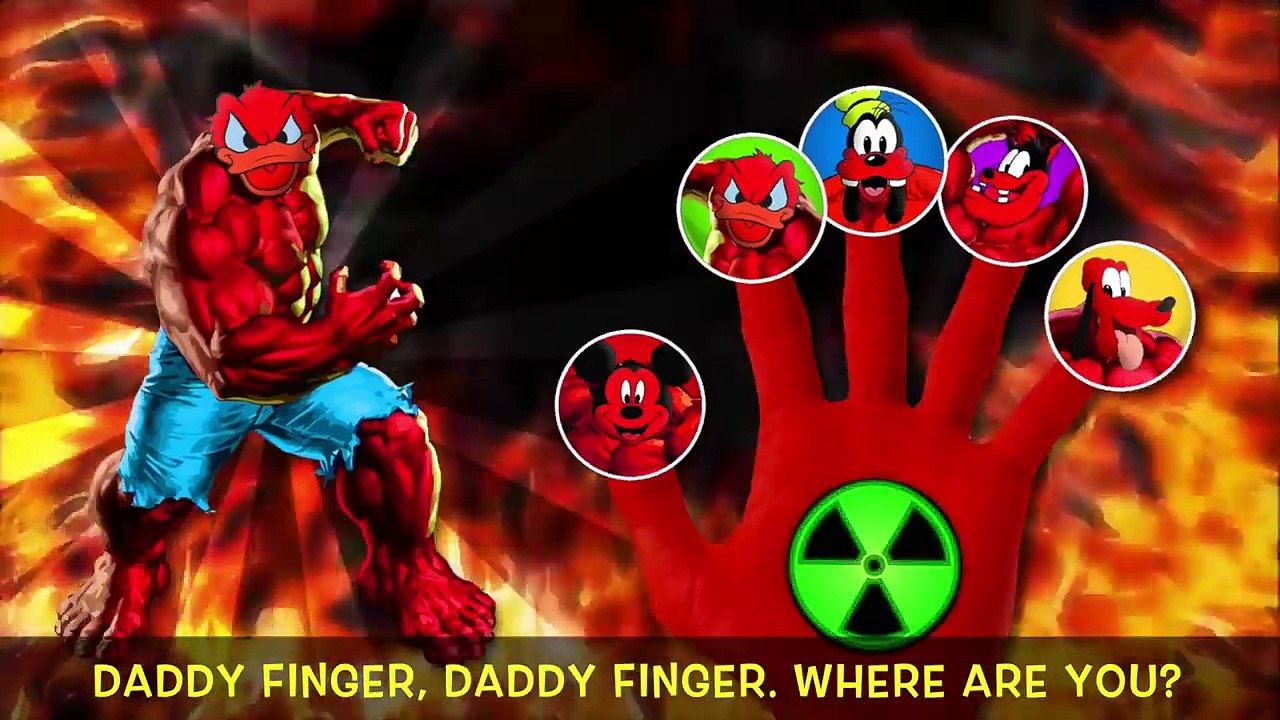 Mickey Mouse Hulk Finger Family Songs with Blue, Red and Green Hulk ...