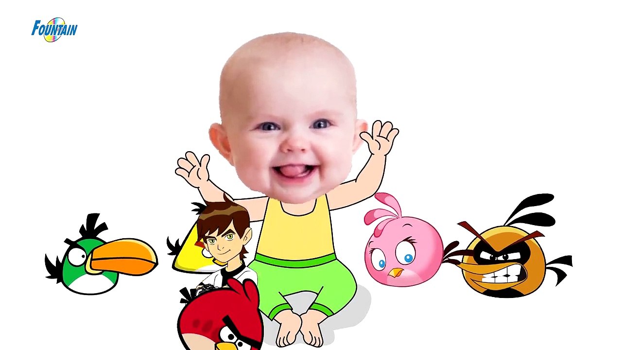Bad Baby crying and learn Colors with Colorful ANGRY BIRDS _ Finger ...
