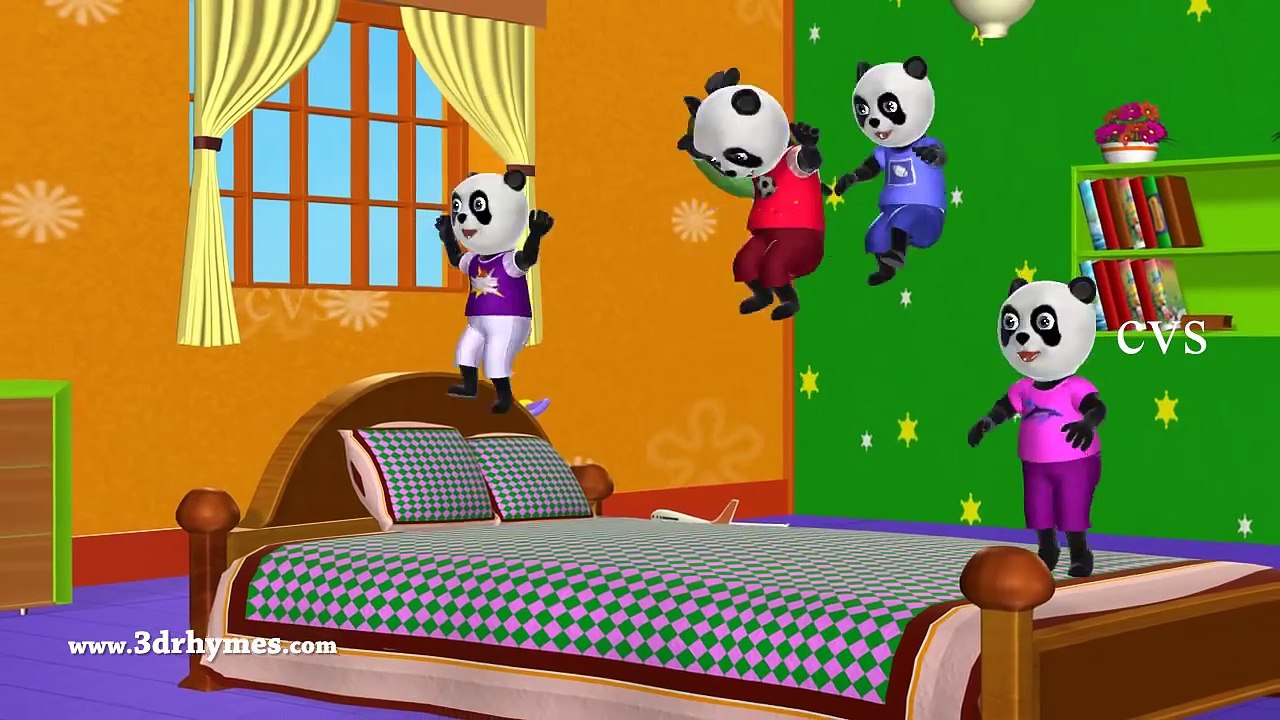 Five Little Pandas Jumping On the Bed _ Kids' Songs _ 3D English ...