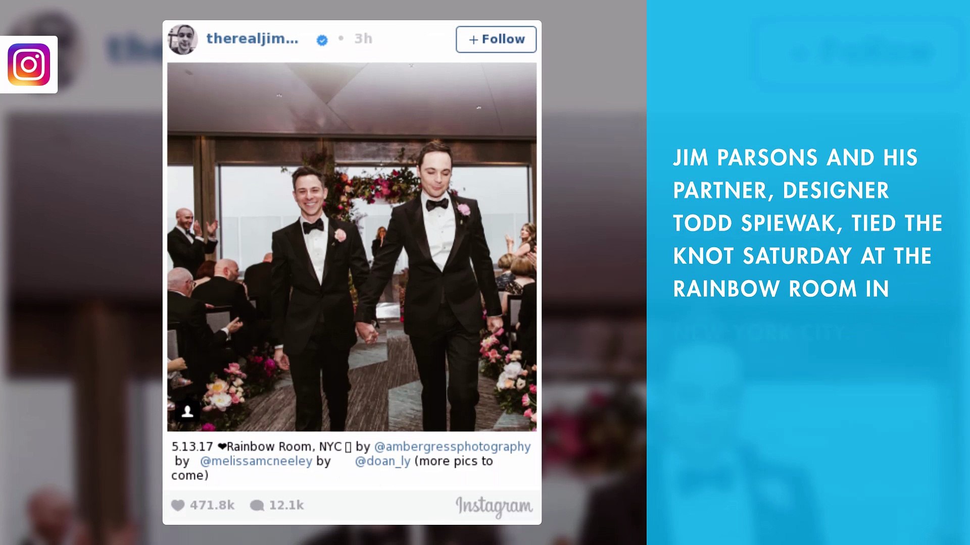 Jim Parsons Boyfriend Todd Spiewak Wedding
