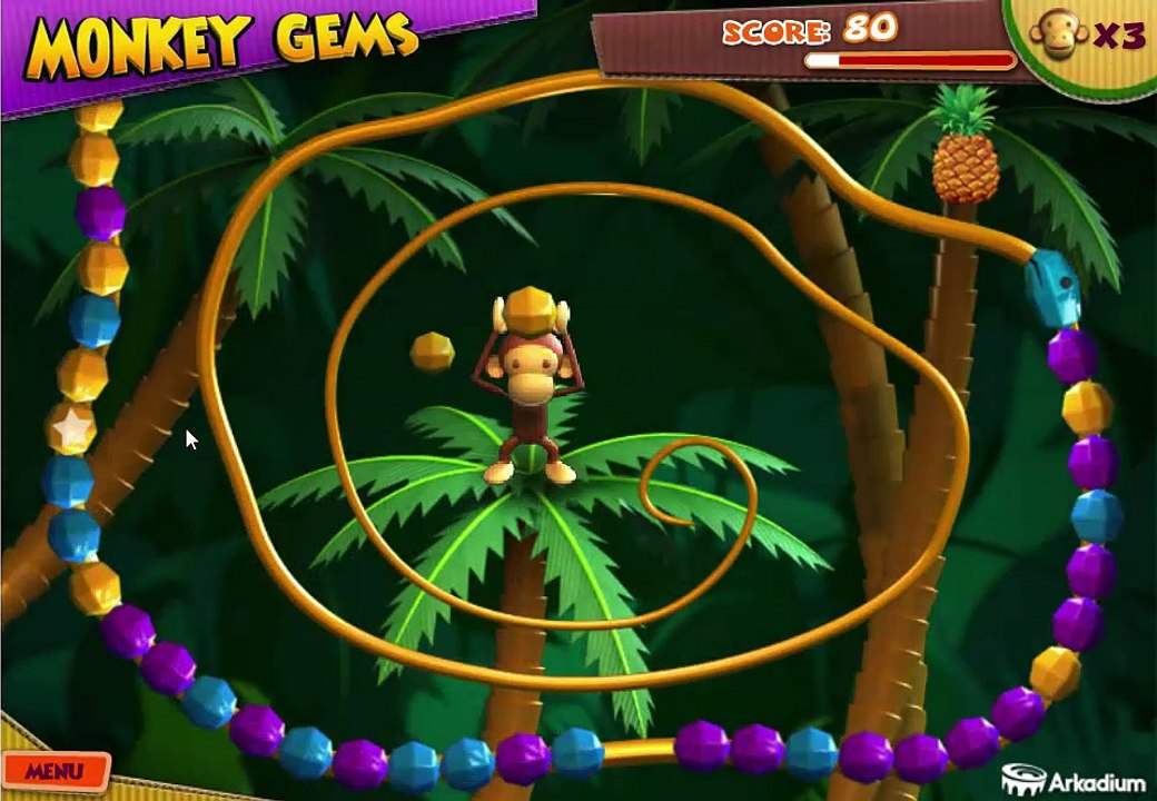 Monkey Gems Game, Monkey throwing balls towards Snake - video Dailymotion