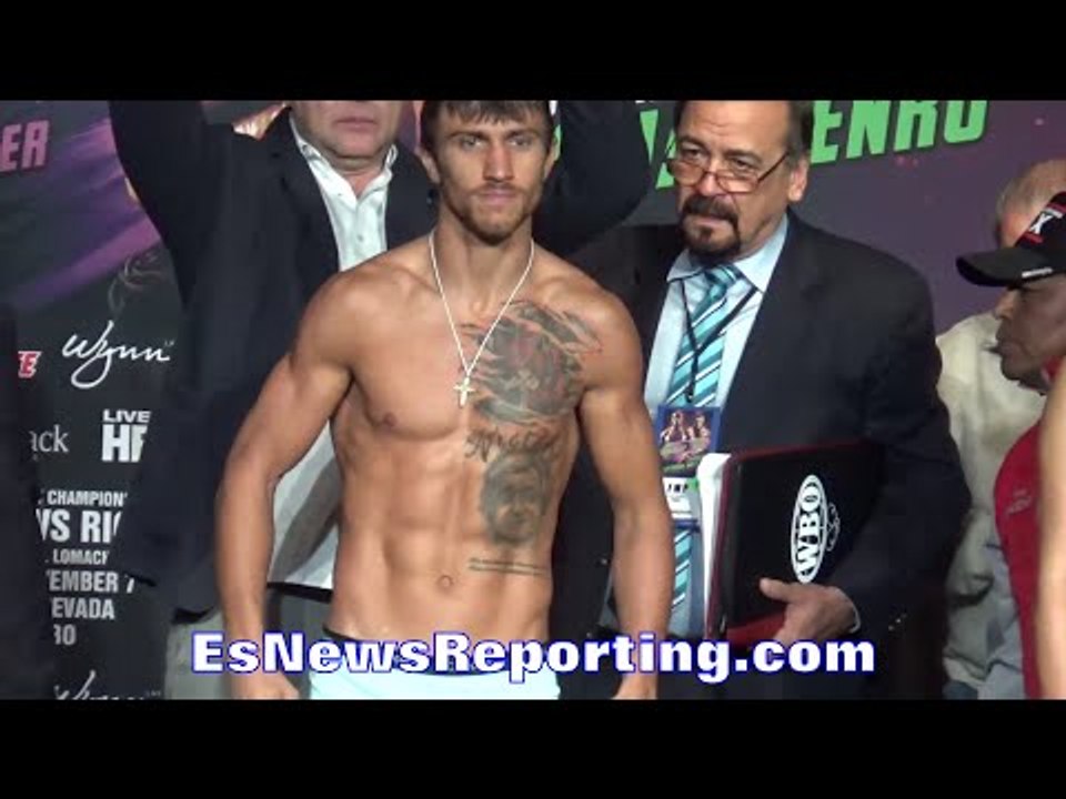 Vasyl Lomachenko vs Romulo Koasicha WEIGH IN & FACE OFF - EsNews Boxing ...