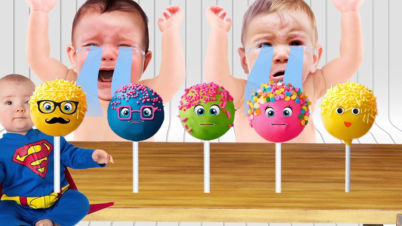 Bad Baby Crying and Learn Colors Colorful Cake Pop Finger Family Songs ...
