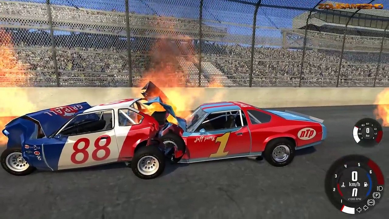 BeamNG Drive: Akron Motor Speedway Nascar Cars Crash Compilation ...