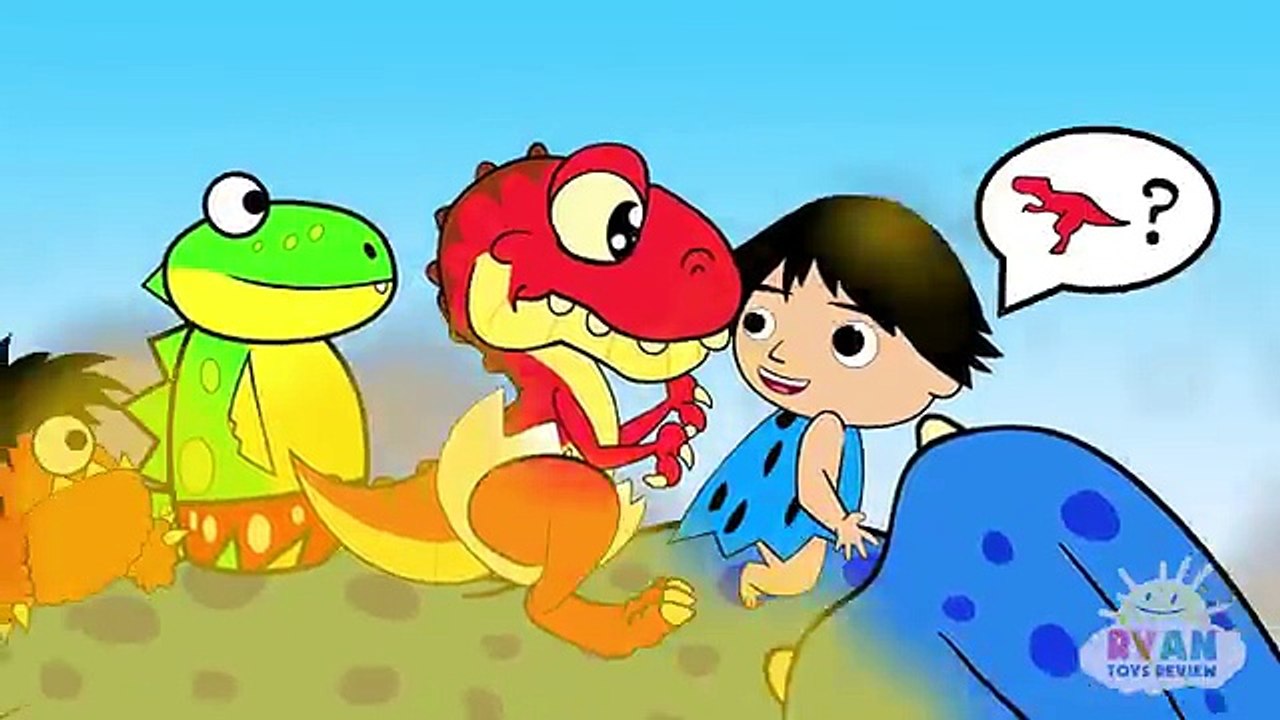 Dinosaur Cartoons for Children! Ryan ToysReview rescue baby T-REX ...