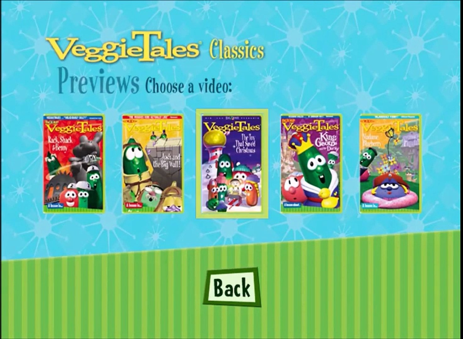 Veggietales Rack Shack And Benny Dvd Menu