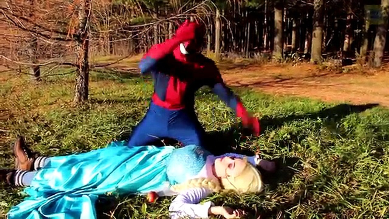 Spiderman SAVES Frozen Elsa WITH A KISS! w/ Joker Maleficent Princess ...