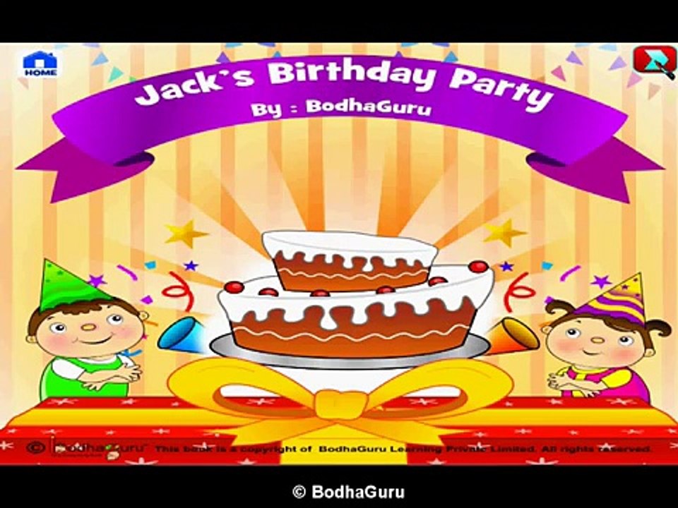Animated story - Jacks birthday party - Learn Action Words -English ...
