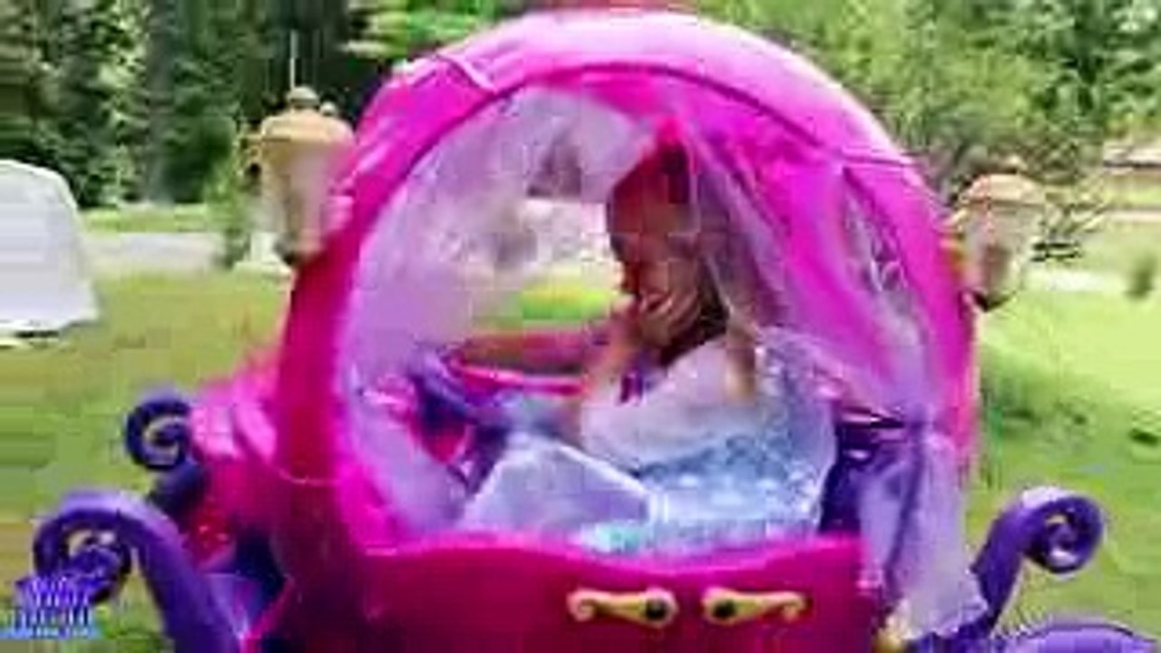 Frozen Sleigh Ride On Power Wheels Toy Elsa Car Shopping Test Drive ...