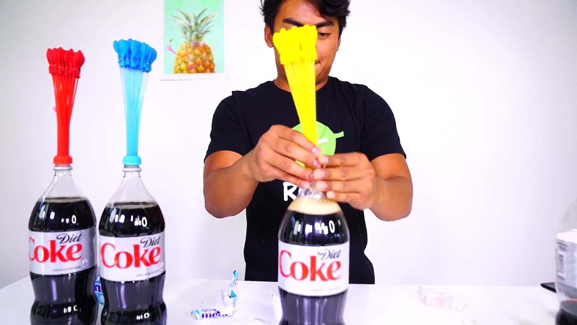 Diet Coke And Mentos Reaction Diet Coke And Mentos Eruption | Little