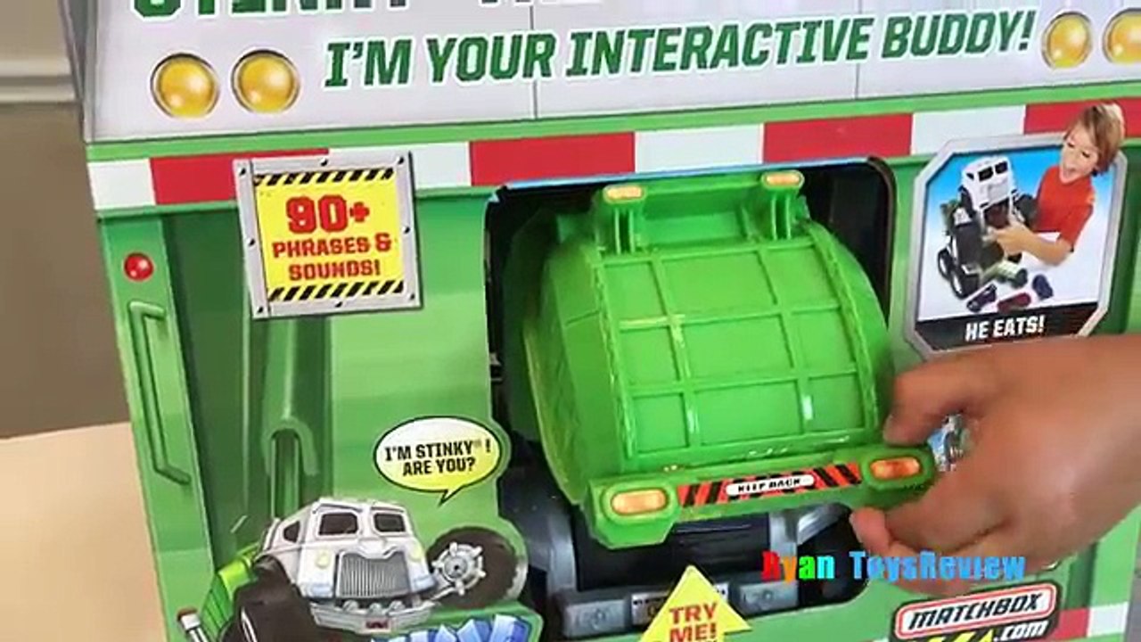 TOY TRUCKS FOR CHILDREN Matchbox Stinky the garbage truck eats Disney ...