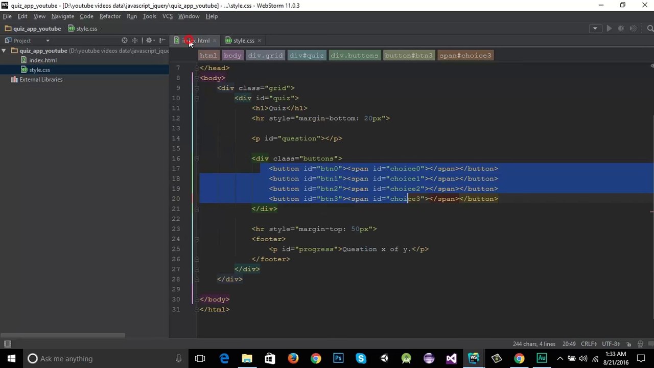 Develop a Quiz App with Javascript - Object Oriented Programming - YouTube - video Dailymotion