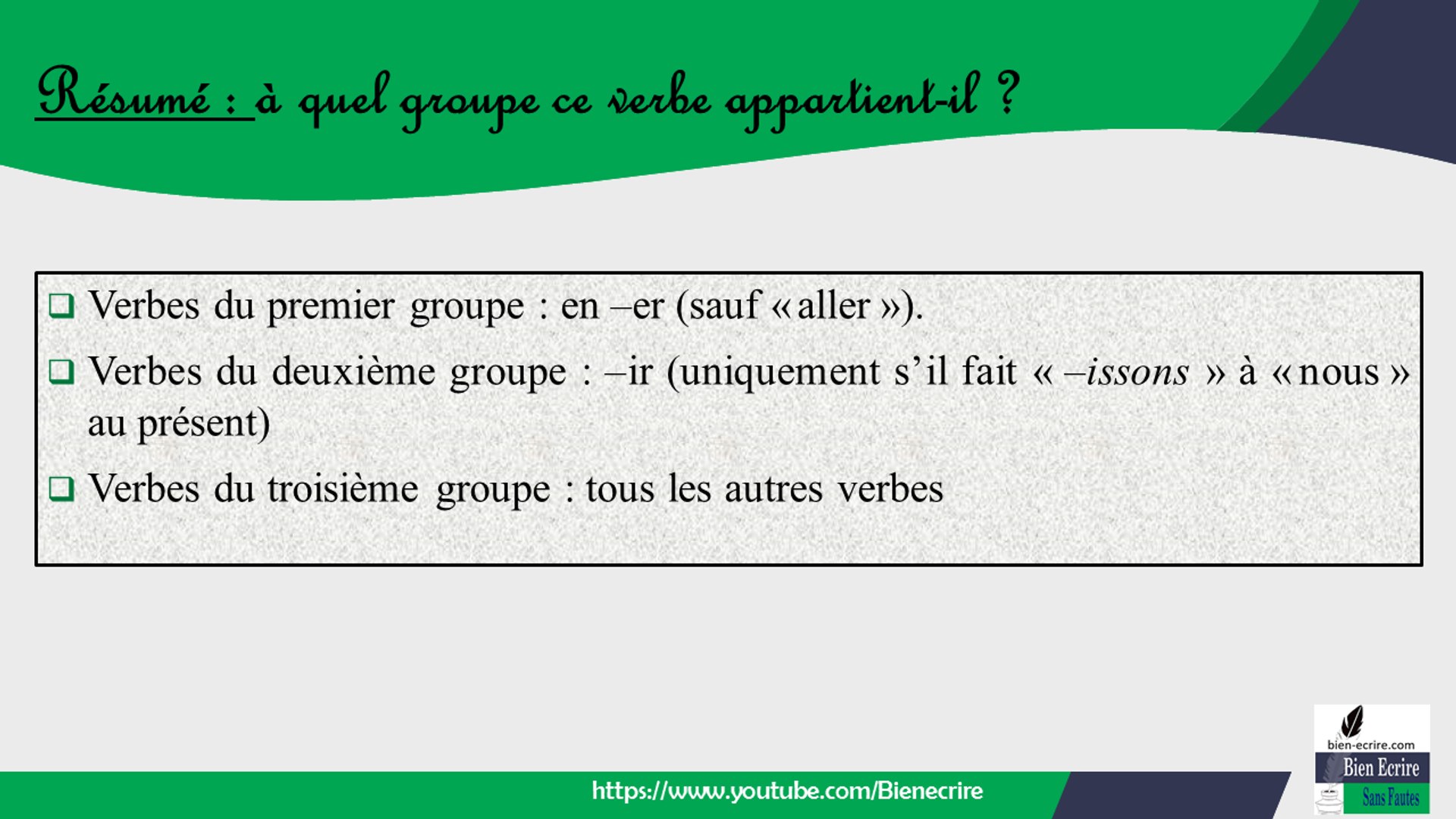 Le Prsent Des Verbes Du 1er Groupe Youtube